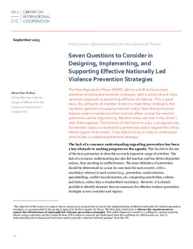 United Nations | Center on International Cooperation