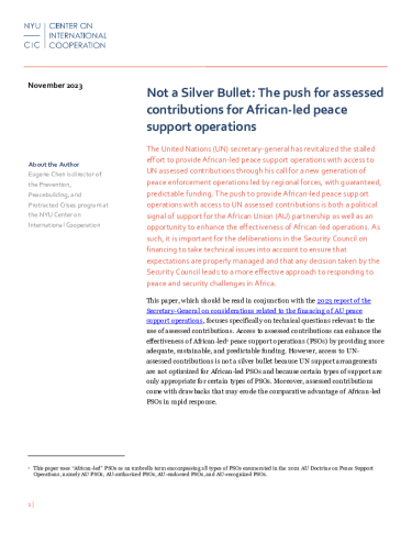 Peace Operations | Center on International Cooperation